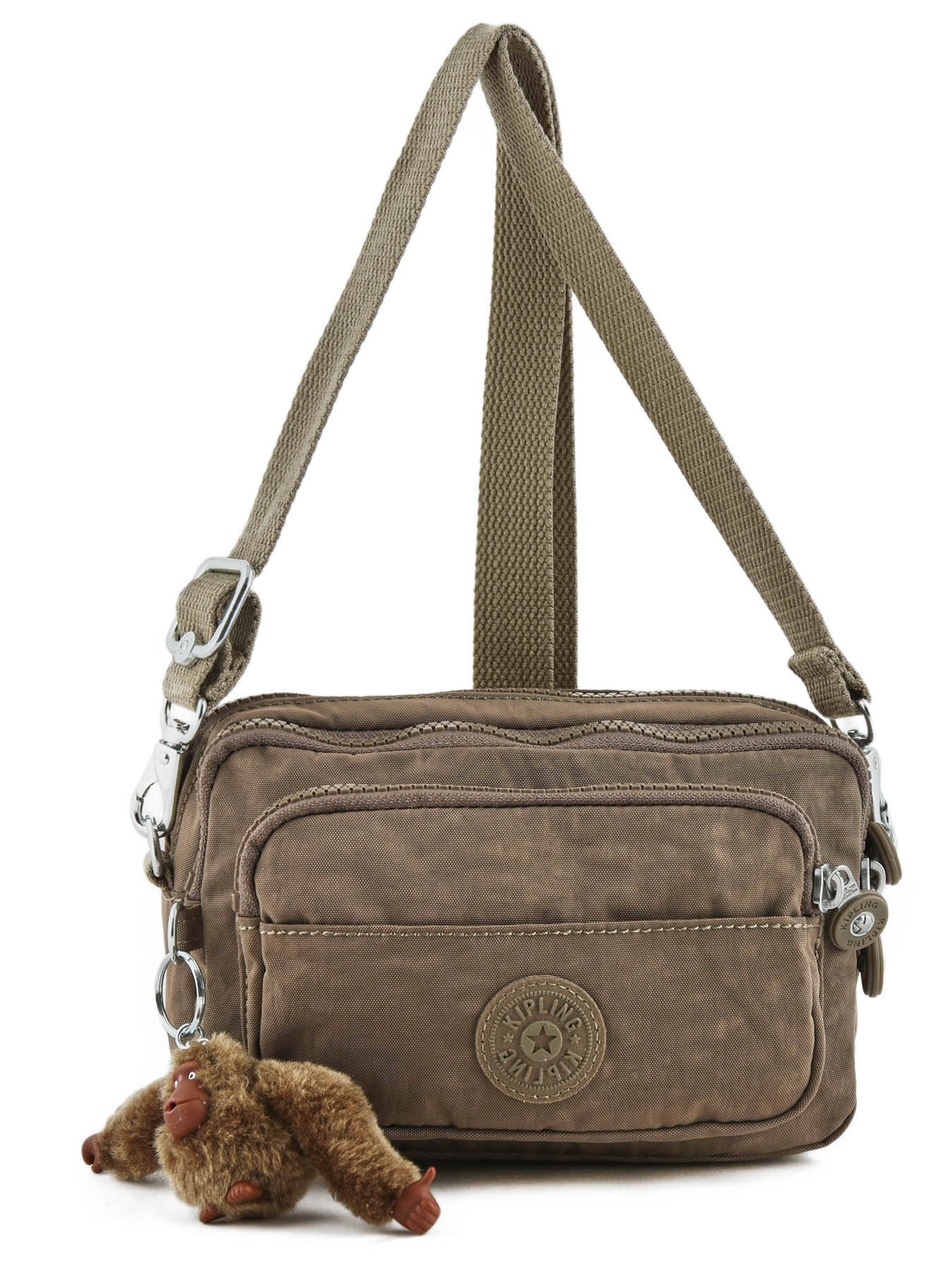 Sac bandoulière Kipling MULTIPLE.B true beige sur edisac.com